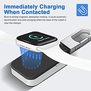 Portable Wireless Charger for Apple Watch 8/7/6/5/4/3/2/1/SE, 1000mAh Magnetic Keychain Power Bank Watch Charger Travel with 4 LED Indicators Compatible for All Apple iWatch Series