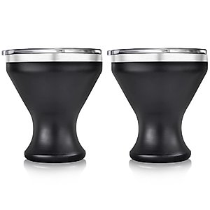 JILLMO Martini Glasses, Insulated Margarita Glasses, Set of 2, Black