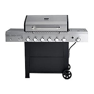 Amazon Basics Freestanding Gas Grill with Side Burner, 6 Burner (66,000 BTU)