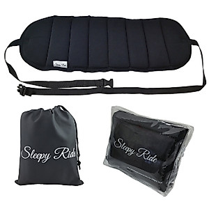 Sleepy Ride - Airplane Footrest Made with Premium Memory Foam - Airplane Travel Accessories - Helps to Prevent Swelling and Soreness - Provides Comfort for Shorter Legs (Jet Black)
