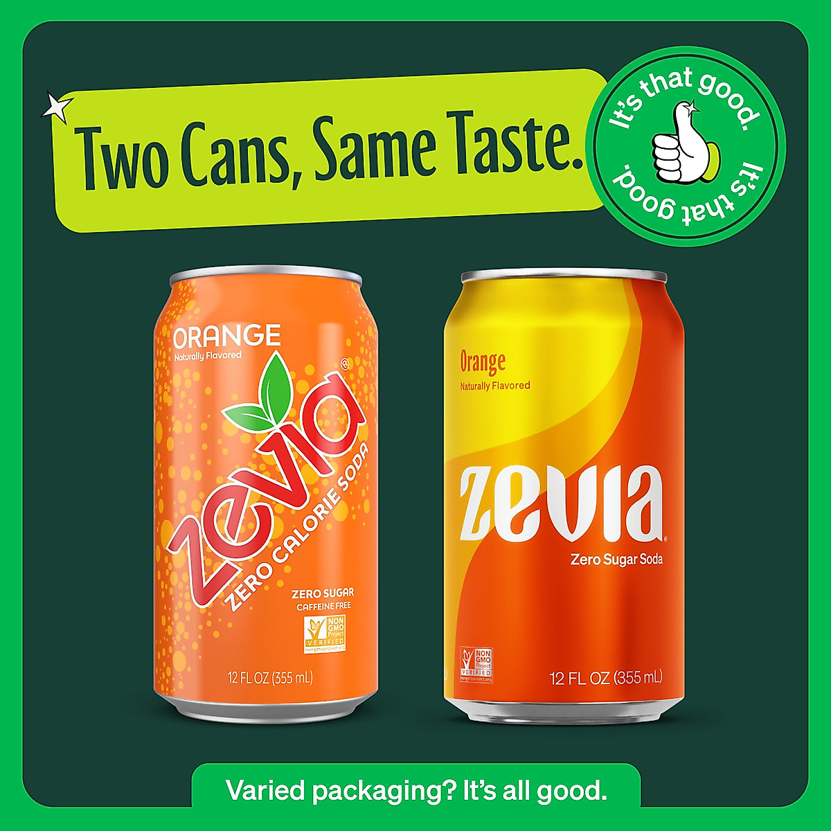 Zevia Zero Sugar Soda, Rainbow Variety Pack, 12 oz Cans (24-Pack) – Naturally Sweetened, Zero Calorie Sugar Free Soda - Non-GMO Project Verified, Gluten-Free, Vegan