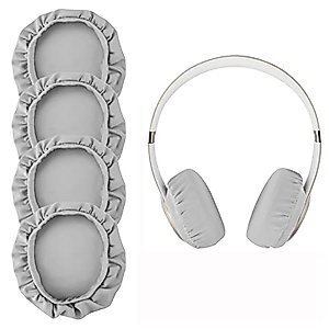 Linkidea 2 Pairs Flex Fabric Headphones Ear Covers Stretchable and Washable Sanitary Earpad Protectors Compatible with AKG, ATH, Beat, Sennheiser, Sony Headphones (S/Grey)