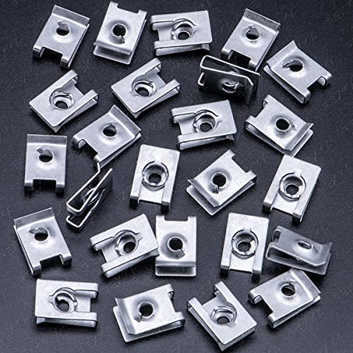 Rexka 25 pcs Fender Liner Bumper Cover Splash Shield U Type Nut Clip Compatible with BMW 07129904150 E36 E46 E60 E63 E88 E90