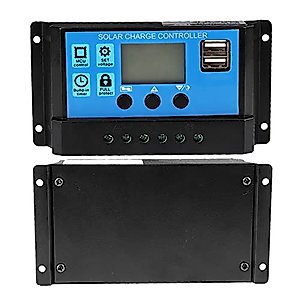 Aramox Solar Charge Controller, 12V-24V MPPT Solar Battery Solar Charge Controller PWM Controller 60A/50A/40A/30A/20A/10A(40A)