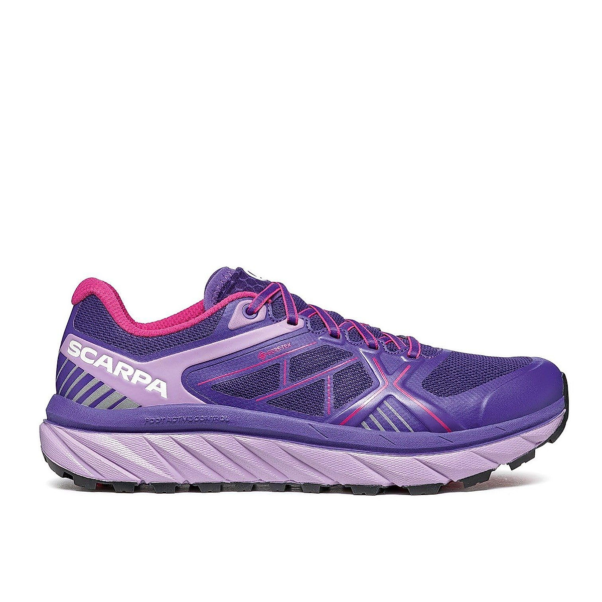 SCARPA Women's Spin Infinity GTX Waterproof Gore-Tex Trail Shoes for Hiking and Trail Running - Deep Blue/Lavender - 9-9.5