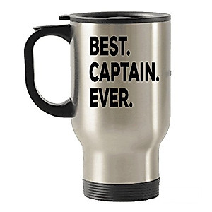 Captain Gifts - Best Captain Ever Travel Insulated Tumblers Mug - For Men Women Kids Girls Boys Adults - Add To Gift Bag Basket Box Set - Yacht Cheer Police Team Fire Boat Firefighter Naval Army