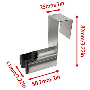 Xhziy 304 Stainless Steel Wall Mounted Toilet Bidet Sprayer Bracket 1.654 x 3.858 inch Silver for Bathroom Storage Hook 1PCS