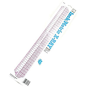 Westcott Beveled Graph Ruler, English/Metric, 2 x 18", Transparent (B-95)