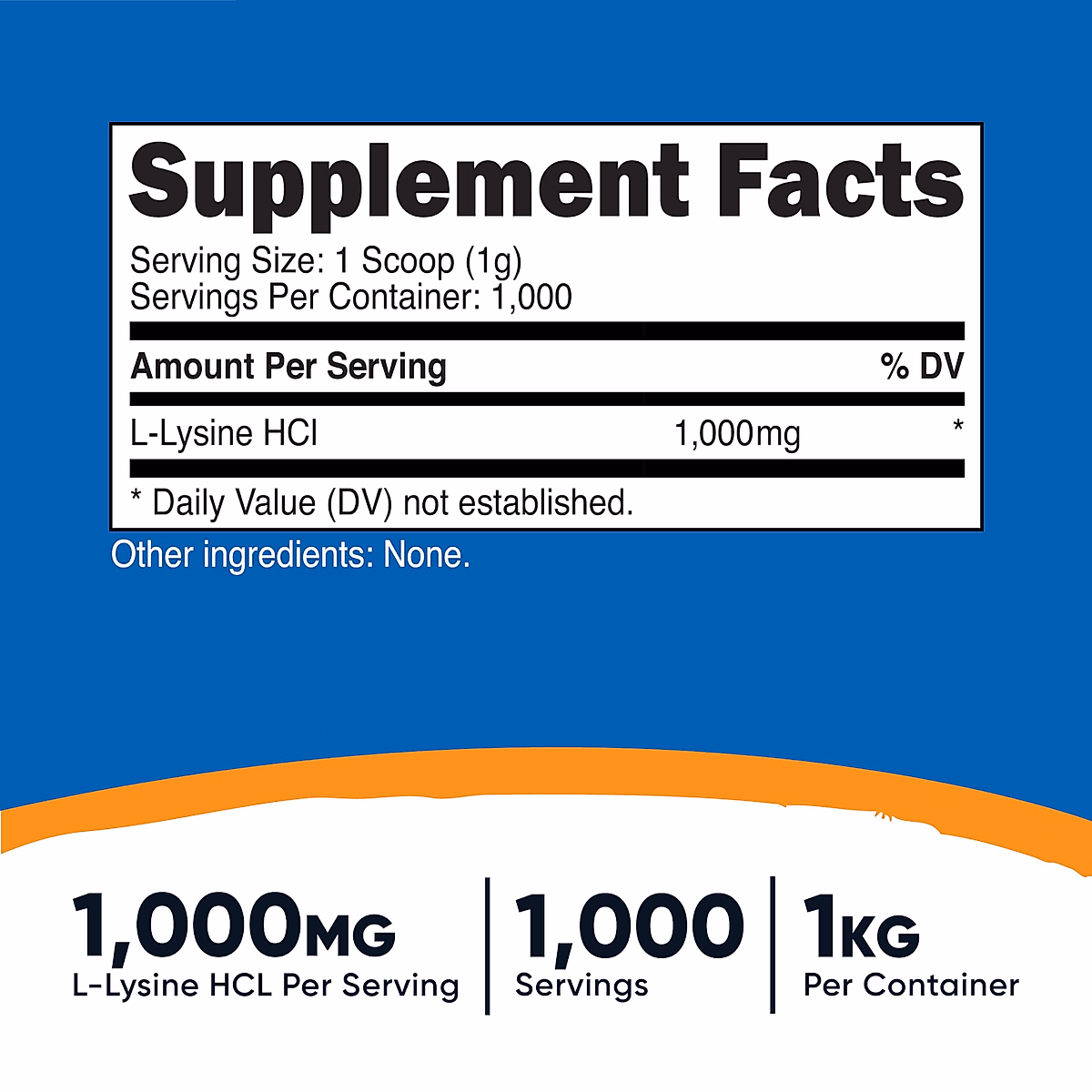 Nutricost L-Lysine Powder 1KG (2.2lbs) - Pure L-Lysine, Non-GMO, Gluten Free