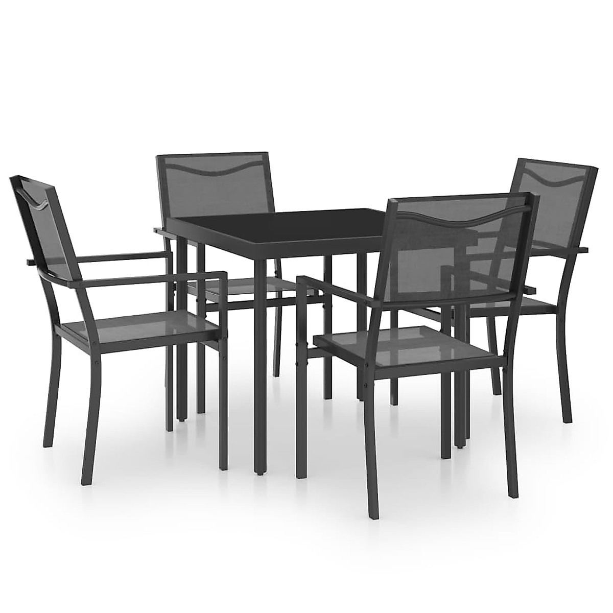 WEHUOSIF 5 Piece Patio Dining Set,Outdoor Dining Set,Garden Dining Set,Terrace Tables and Chairs,Lounge Seat,Garden Furniture,for Homes,Offices,Living Room,Cafes,Steel