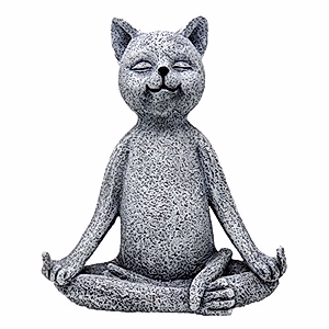 Funny Guy Mugs Garden Gnome Statue - Middle Finger Cat - Indoor/Outdoor Garden Gnome Sculpture for Patio, Yard or Lawn