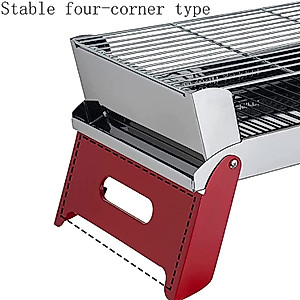 RMENST Charcoal Grill Mini Stainless Steel Folding Portable BBQ for Outdoor Cooking Camping Hiking Picnics