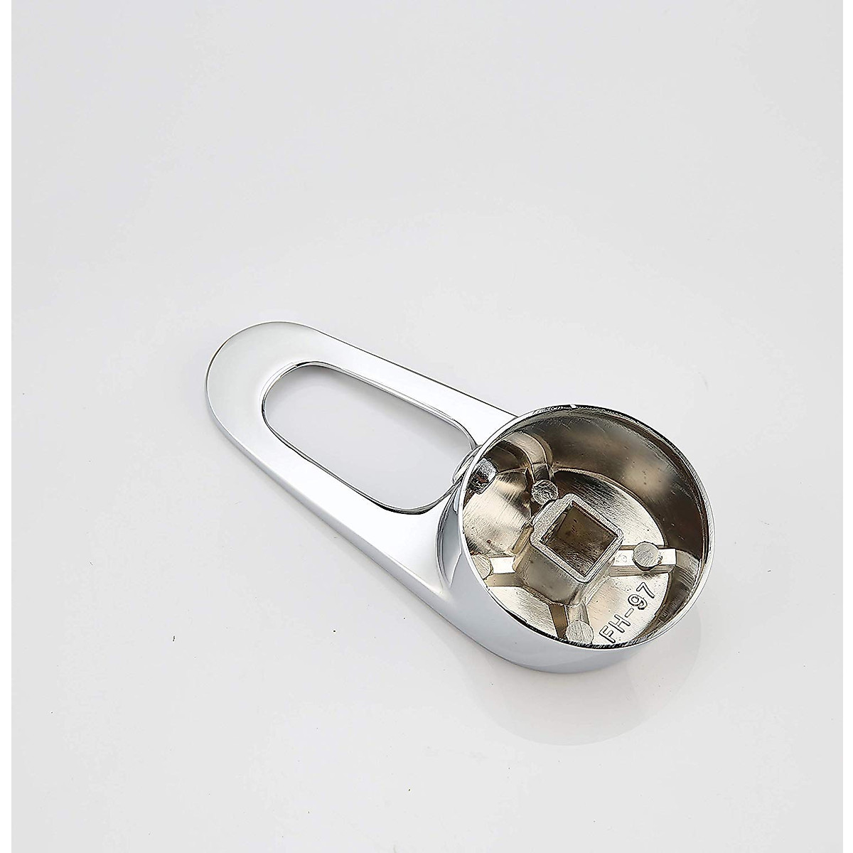 RXXR Taps Handle kit with Hot and Cold Color Button for Single Handle Faucet with Cartridge stem 9 * 9 mm - Universal Replacement Metal Loop Single Lever Handle, Polished Chrome