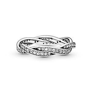 PANDORA Twist Of Fate Stackable Ring Sterling Silver, Size: EUR-58, US-8.5