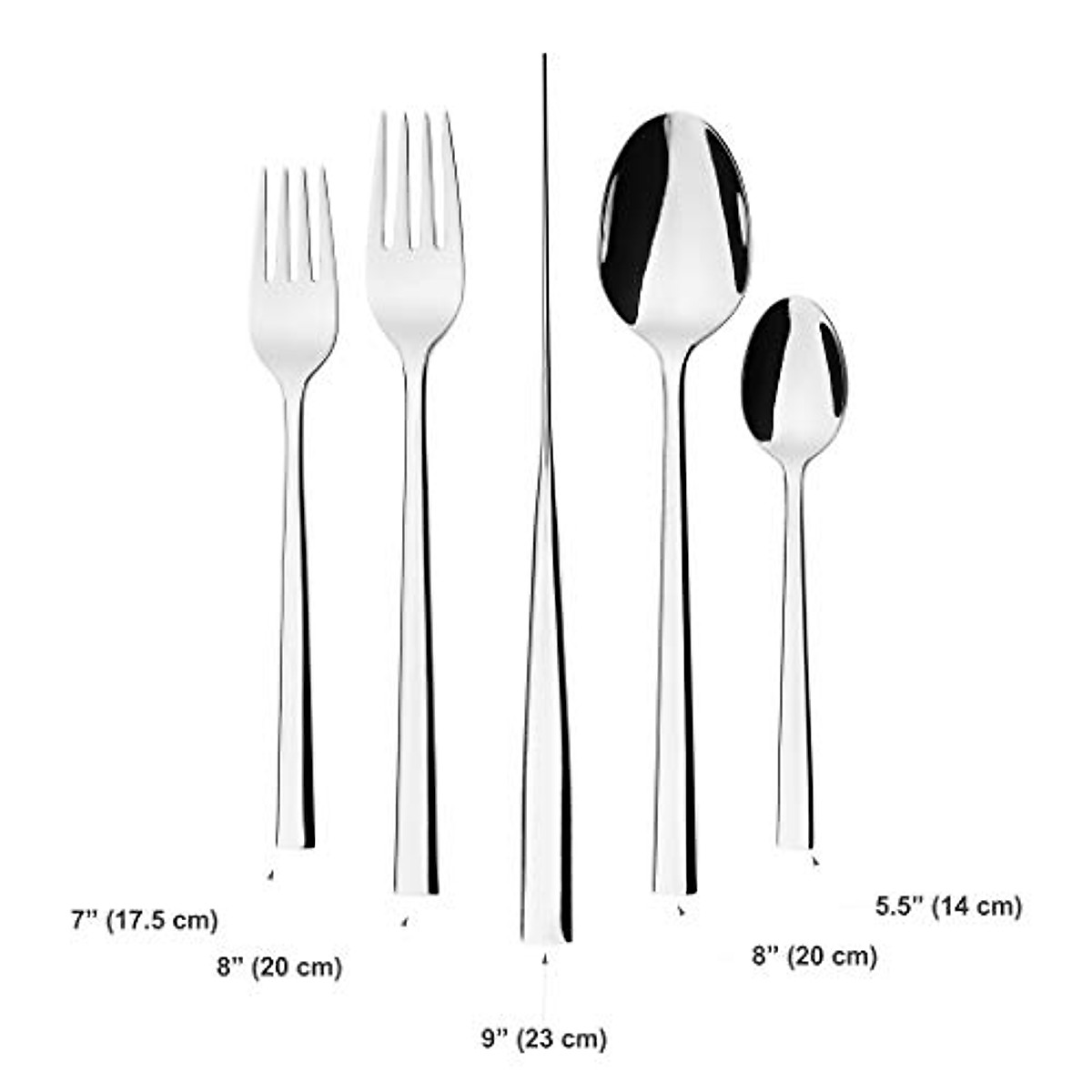 Divitis Home Sirius Silverware Set 20 Piece, 18/10 Stainless Steel Set for 4 (Dinner Spoons, Dinner Forks, Salad Forks, Dinner Knives, Teaspoons), Flatware Set, Cutlery Set, Forks and Spoons Set