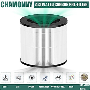 CHAMONNY Cayman 608/320 Filter Replcement, Compatible with Okaysou(Oksou) Cayman 608/320 Air Purifier, 3-in-1 H13 True HEPA Filter and Activated Carbon Filter, 2 Pack