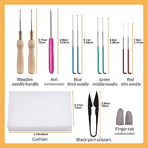 JUPEAN Needle Felting Kit, Wool Roving (5g/Color), Complete Needle Felting Starter Kit with Basic Felt Tools and Supplies Wool Fibre Spinning Craft Wet Felting Material for Beginners