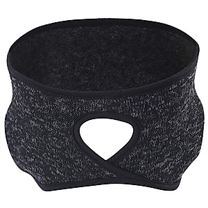Women’s Ponytail Headband Ear Warmer Head Wrap Yoga Hair Band Running Sweatband (Bigger-Black)