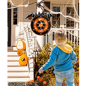 Halloween Party Games Toys for Kids, Large 26" Halloween Bat Dart Board Game Decorations Centerpieces Party Supplies with 12 Sticky Balls for Halloween