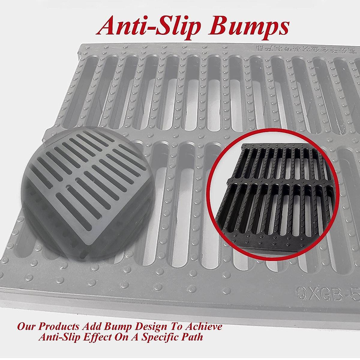 MYCORE Bathroom Sink & Bathtub Drain Strainers, Resin Plastic Strainers Sewer Cover Grates Grate Plate Grid Rainwater Well Garage Outdoor, 19.7''*11.8''*1.2''