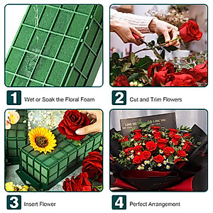 Floral Foam Cage, 3 Pack Floral Foam Blocks for Fresh Flower, Flower Holder with Floral Foam, Cage Bowl Flower Foam for Artificial Flower Arrangement, and Wedding Holiday Decorations