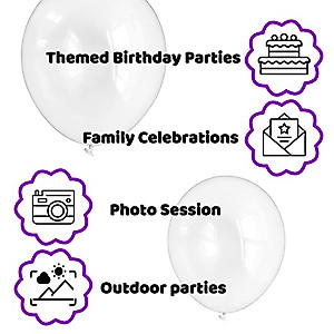 Clear Latex Balloons 12 Inch, Transparent balloons Pack of 100, Party Balloons for Baby Shower, Helium Balloons Clear for Birthday wedding-clear