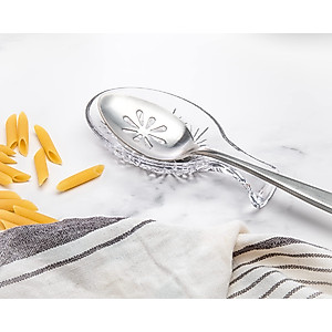 Godinger Spoon Rest for Kitchen, Crystal Glass Spoon Holder Rest - Dublin Collection