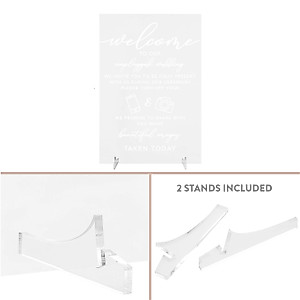 Andaz Press Scripted Unplugged Ceremony Acrylic Sign, 7.5 x 11 Inch, Stand Included, Wedding Ceremony, Reception, Clear Acrylic Signage, Table Sign, Wedding Ideas, Wedding Decor