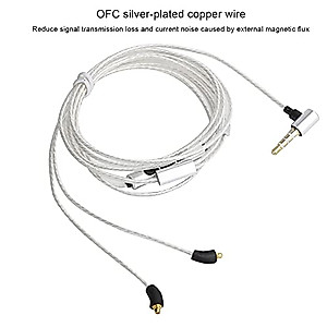 Vbestlife Game Headphone Cable,Plug and Play Earphone Cable,3.5 mm Audio Cable with High Transparent PVC Shell,Volume Adjustment,Microphone,fit for Xelento, for Alo Andromeda Earphones