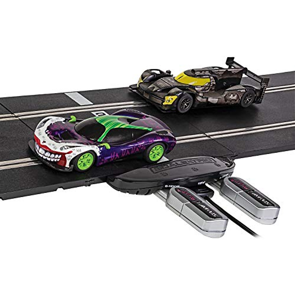 Scalextric Batman vs Joker 1:32 Spark Plug Slot Car Race Track Set C1415T, Black