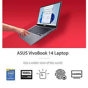 ASUS VivoBook 14 Laptop, Full HD LED Display Laptop, Intel Core i3-1115G4 Processor, Upgrade 12GB DDR4 RAM | 1TB PCIe SDD, Fingerprint Reader, Backlit Keyboard, Windows 10, TWE Pen
