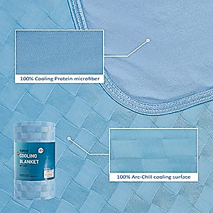 Topcee Cooling Blanket, Summer Cooling Blankets for Hot Sleepers, Arc-Chill Q-Max>0.5 Cool Fiber, Oeko-TEX 100% Certified, Soft, Breathable, Double-Side Design Throw,Keep Cool for Adults Kids 50"x70"