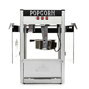 Olde Midway Commercial Popcorn Machine Maker Popper with Large 12-Ounce Kettle - Black