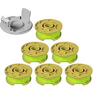 Eyoloty AC80RL3 11ft 0.080" Replacement Trimmer Spool for Ryobi One Plus 18v 24v and 40v Cordless Trimmers Line Refills Weed Wacker Auto-Feed Twist Single Line Parts(6 Spool,1Cap)