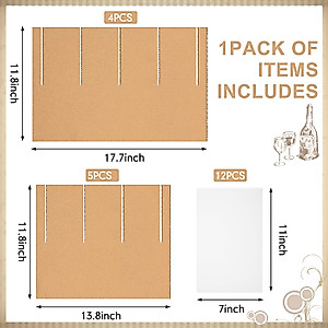 2 Sets Moving Box Glasses Divider Kits for Kitchen Dish Glassware Packing Shipping Storage Include 18 Pcs Corrugate Cell Dividers, 24 Pcs Foam Pouches Fits in 18 x 14 x 12 Inch, Box Not Included