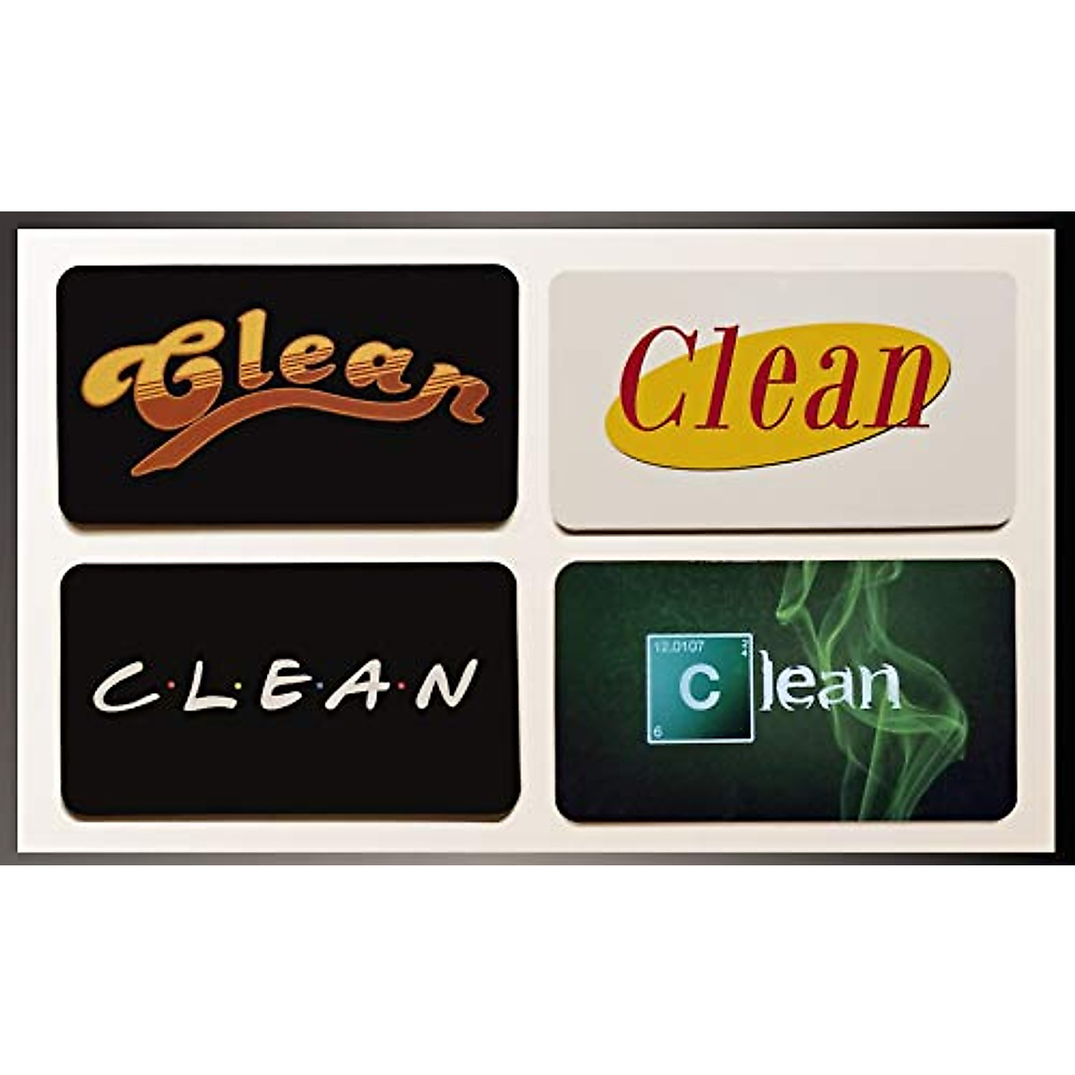 Friends Inspired Clean Dirty Reversible Double Sided Dishwasher Magnet, Strong Universal Sign Indicator with 3M Magnetic Plate, Non-scratching Magnets Tell Whether Dishes Are Clean or Dirty