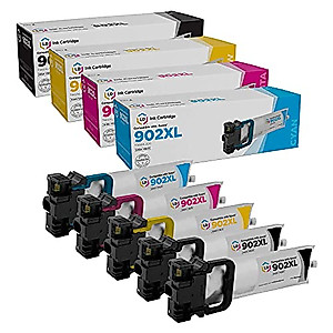 LD Products Remanufactured Ink Cartridge Replacements for Epson 902XL High Capacity (2 Black, 1 Cyan, 1 Magenta, 1 Yellow, 5-Pack) for WorkForce Pro: WF-C5210, WF-C5290, WF-C5710, WF-C5790, WF-C5790DW