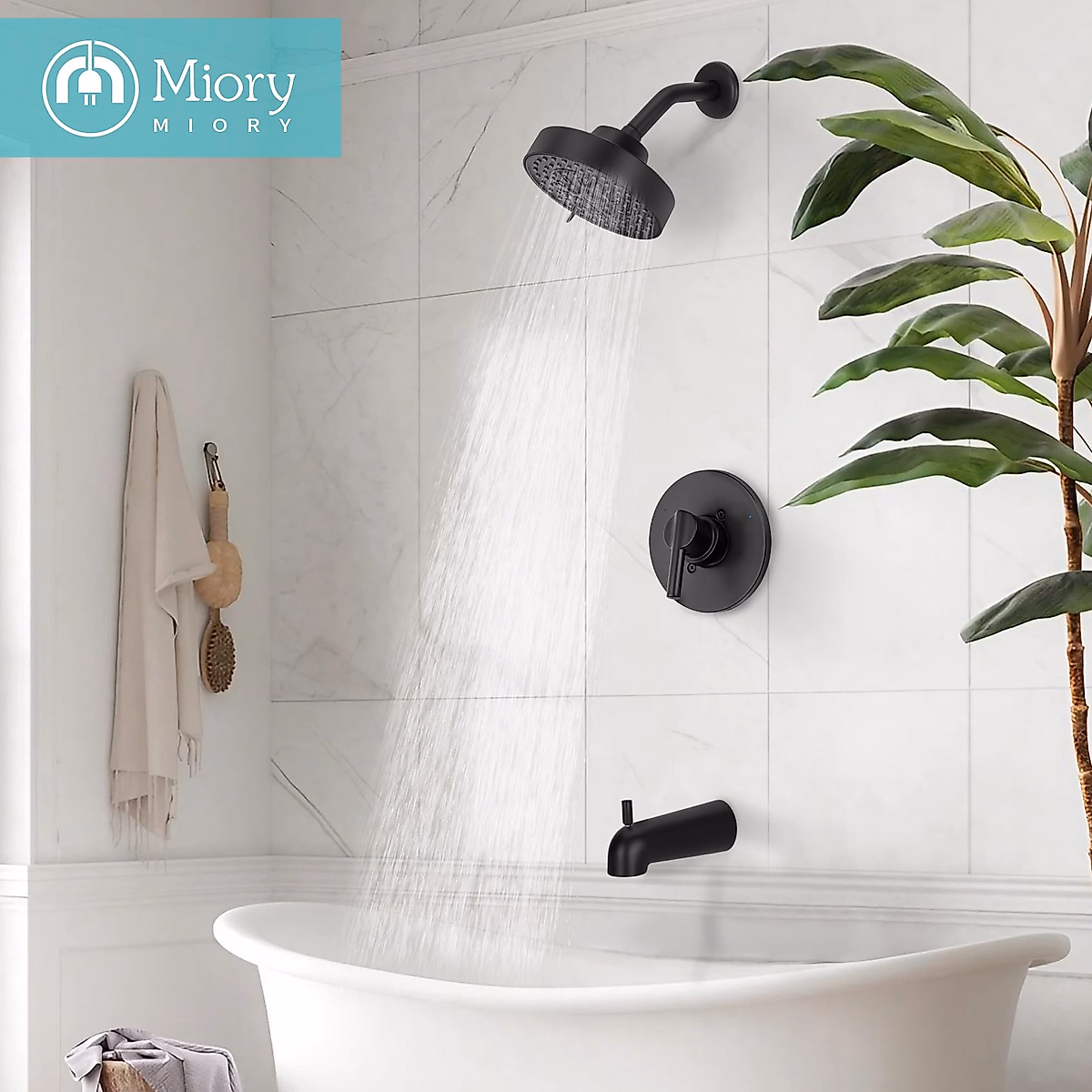 T14059-BL Matte Black Shower Handle Compatible with delta Faucet 14 Series Single-Function Black Shower Valve Trim Kit (RP46074 Cartridge/ R10,000 Valve Not Included)