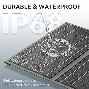 Solar Charger, DC Dual USB Ports(5V/4.8A Max) 40W Portable Solar Charger for Camping, Foldable ETFE Cells Solar Panel Kit, IP68 Waterproof for Phones, Power Banks, Tablets, Hiking, Backpacking