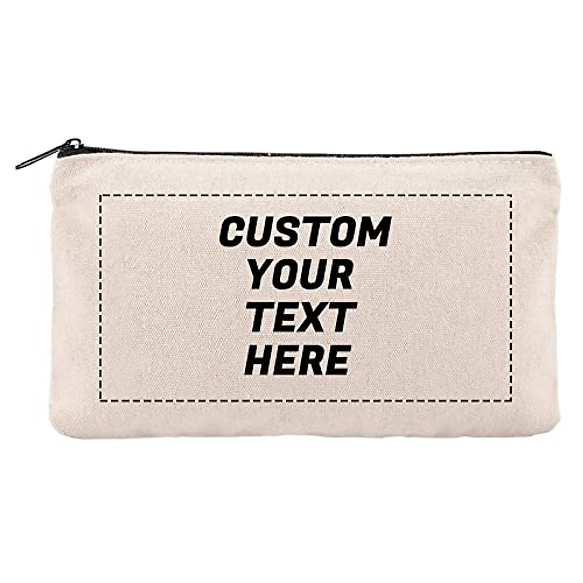 AIPNIS Personalized Name Canvas Zipper Pouch,Custom Craft Bag Canvas Pen Case Makeup Bags,Canvas Pencil Bag Cotton Canvas Cosmetic Bag Multi-Purpose Travel Cosmetic Bag