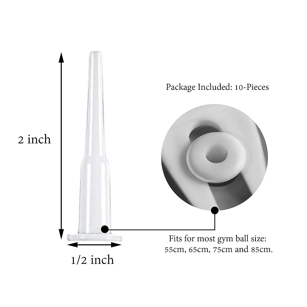 Lxnoap 10-Pieces Fitness Exercise Sport Yoga Ball Inflatable Bed Pool Air Stopper Plug Pin