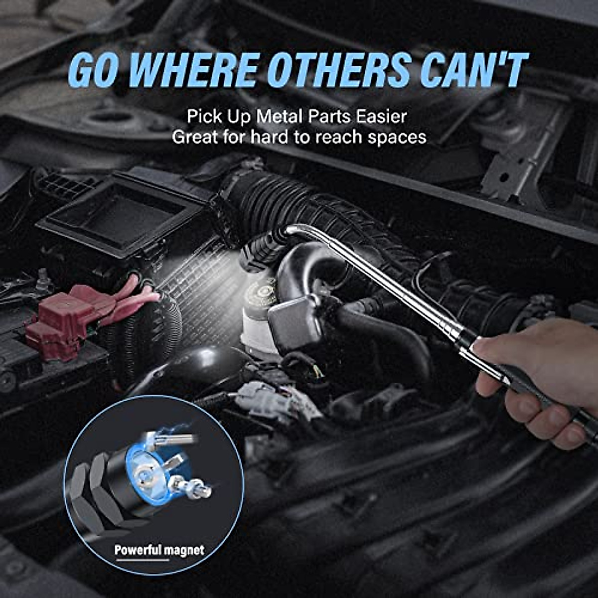 FLY2SKY Christmas Stocking Stuffer for Dad Cool Gadgets Christmas Dad Gift Men Husband LED Light Magnetic Pickup Tool + 6 in 1 Multitool Pen Stocking Stuffers Gifts for Men Who Has Everything