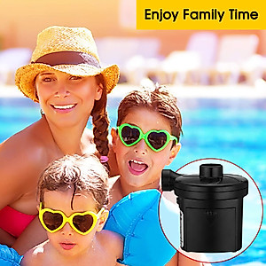 sanipoe Battery Powered Air Mattress Pump, Electric Quick-Fill Blower Portable Inflator Deflator for Inflatables Raft Bed Boat Pool Toy, Black