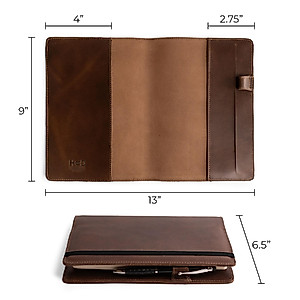 Hide & Drink, Case for Hardcover Leuchtturm A5 (5.75 x 8.25 in.) Notebook, Protective Cover for Journal, Personal Planner, Full Grain Leather, Handmade Writing Accessory, Bourbon Brown