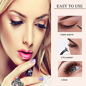 Magnetic Eyelashes Kit with Eyeliner, Magnetic Lashes Natural Looking 10 Pairs , 2 Pcs Magnetic Eyeliner, Reusable 3D False Eyelashes Lashes Pack, With lash tweezers，No Glue! Eyelashes Magnetic