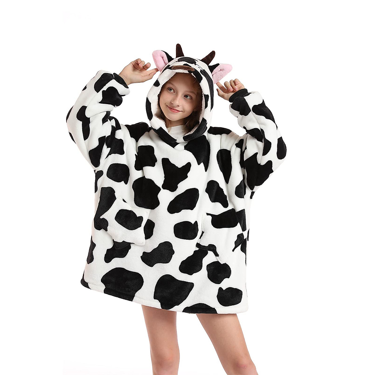 Shamdon Home Collection Blanket Hoodie Women,Wearable Hoodie Blanket,Sherpa Fleece Oversized Hoodie Blanket with Hood for Adult Teen