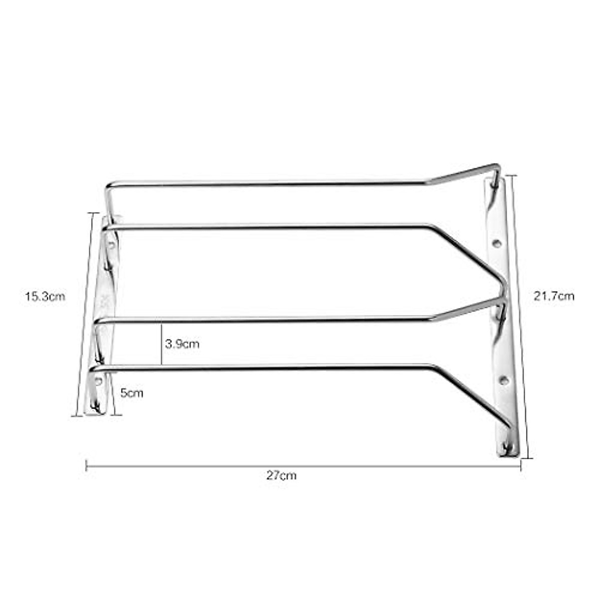 Dianoo 2 Rows 27cm Wine Glass Racks, Stemware Racks, Stainless Steel Bar Home Cup Glass Holder, Wine Glass Rack Hanger, Under Cabinet Wine Glass Stemware Rack Holder, 2 Rows