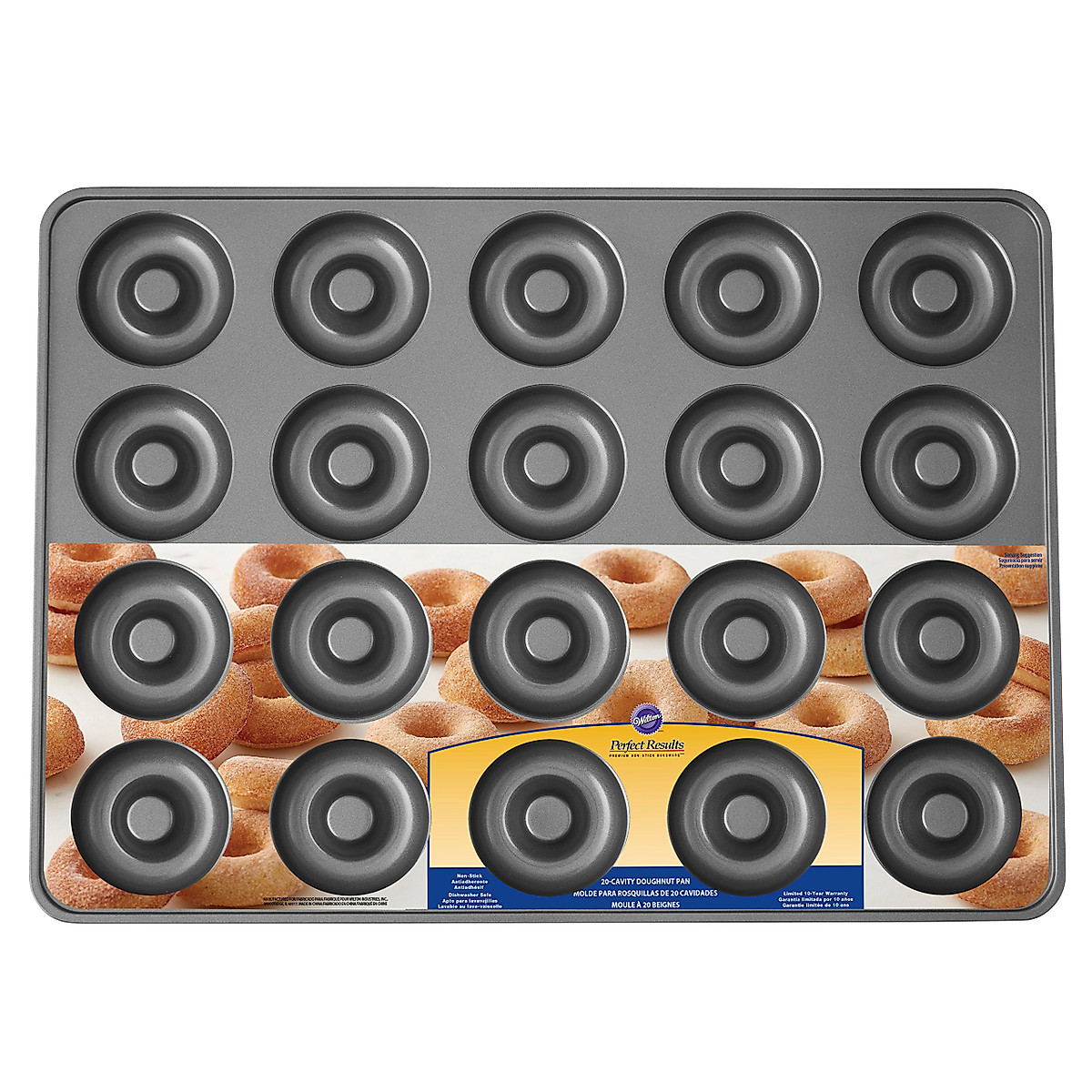 Wilton Perfect Results Non-Stick Donut Pan , 20-Cavity Donut Baking Pan, Steel
