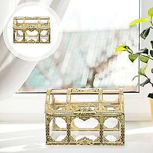 NUOBESTY Treasure Chest Pirate Keepsake Jewelry Box Small Transparent Vintage Decorative Metal Box for Kids Birthday Pirate Party Favors
