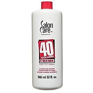 Salon Care 40 Volume Creme Developer, Strong Lift Formula, Easy to Handle Cream Consistency, Can Be Used as a Bleach Booster, 32 Ounce